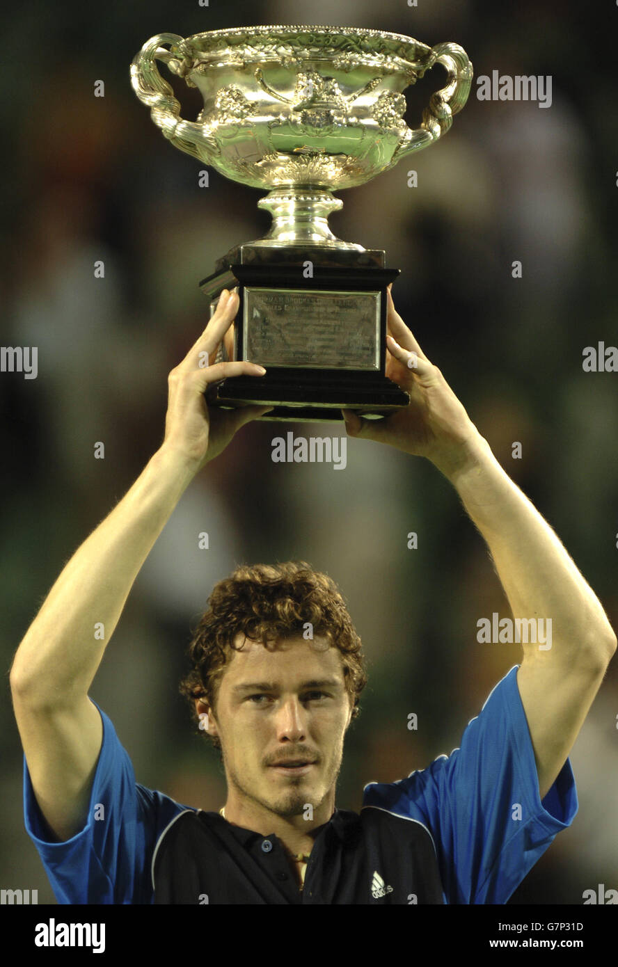 Marat safin with the australian open trophy hi-res stock photography ...