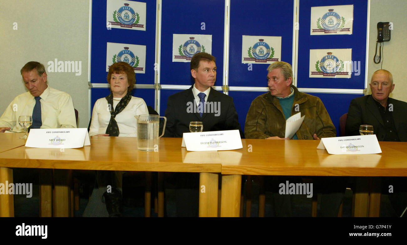 Johnston and Braid Murder - Press Conference - Fife Police HQ Stock ...