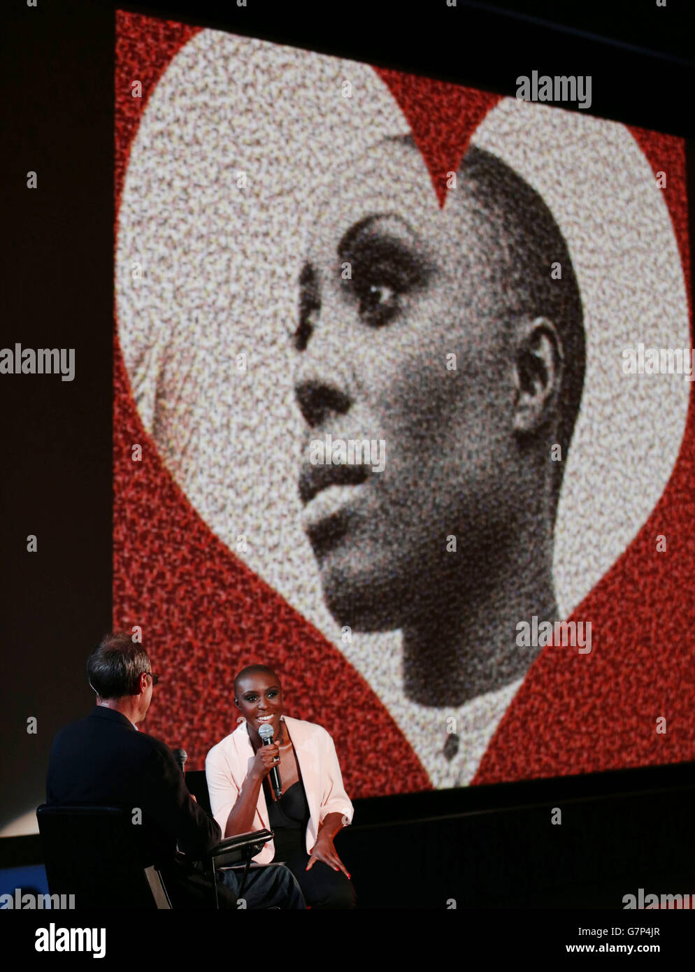 Singer Laura Mvula with journalist Dan Cairns during a Q&A session at ...
