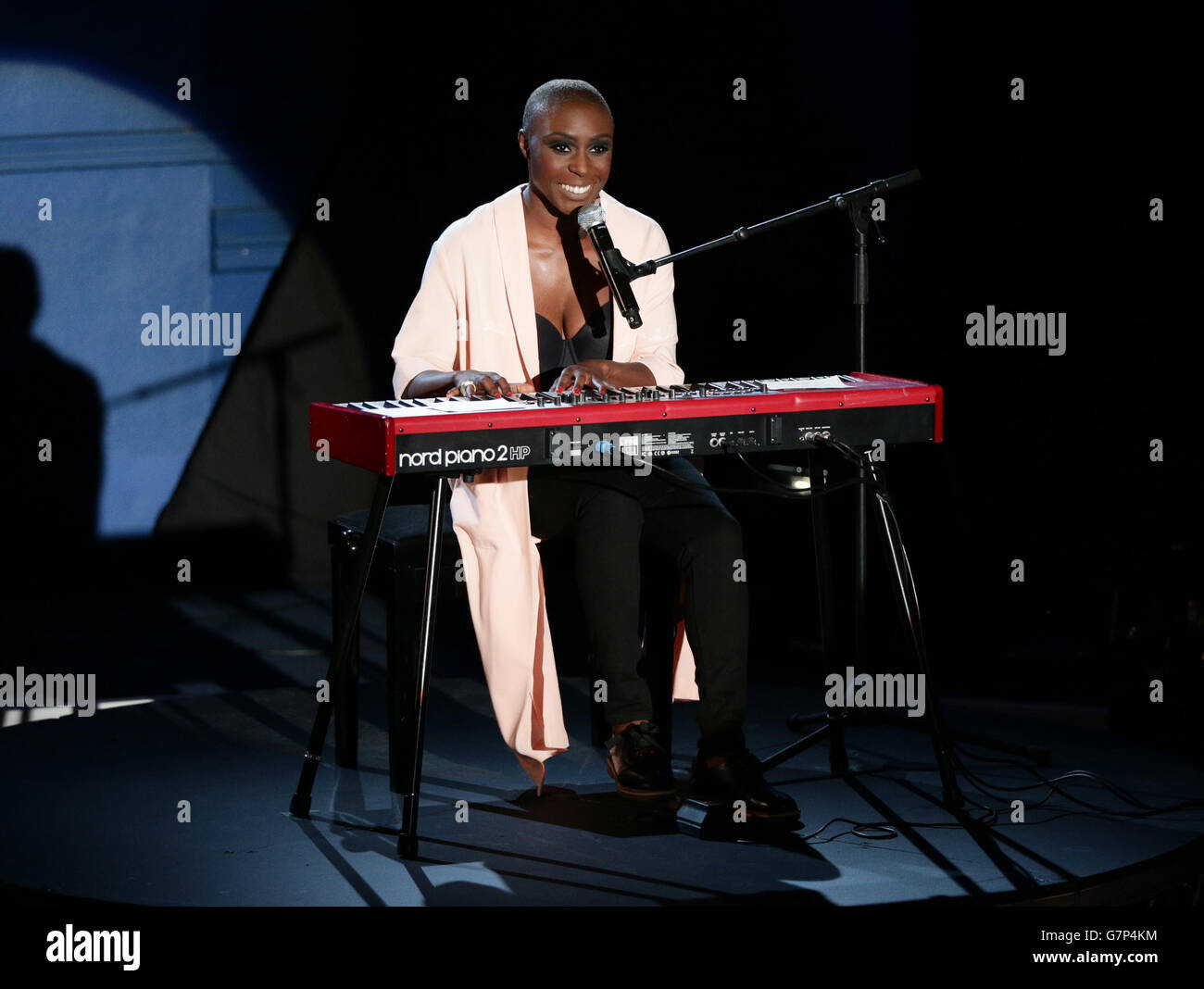 Singer Laura Mvula on stage after the screening of her concert film ...