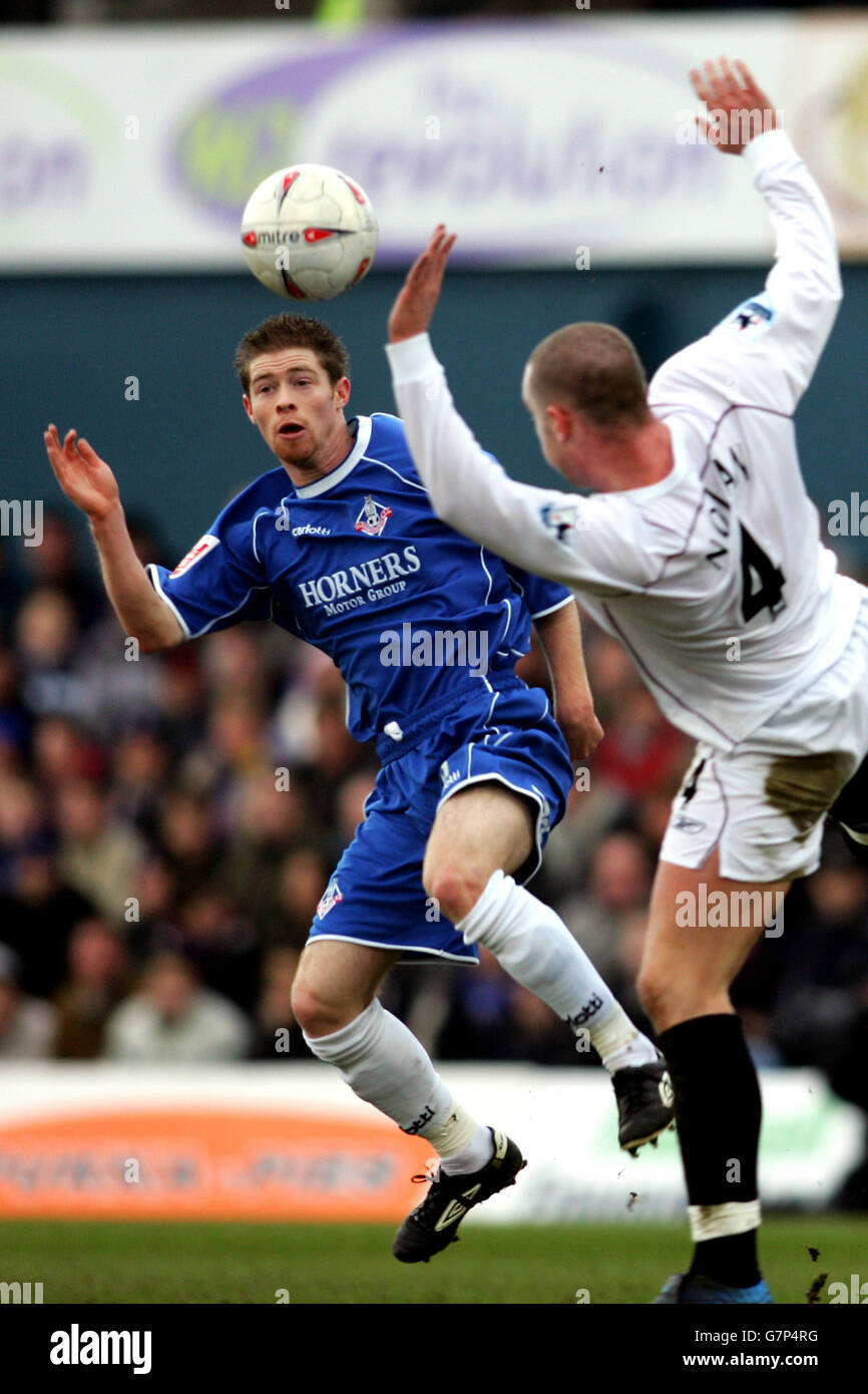 Oldham Athletic's Adam Griffin (l) and Bolton Wanderers' Kevin Nolan (r ...