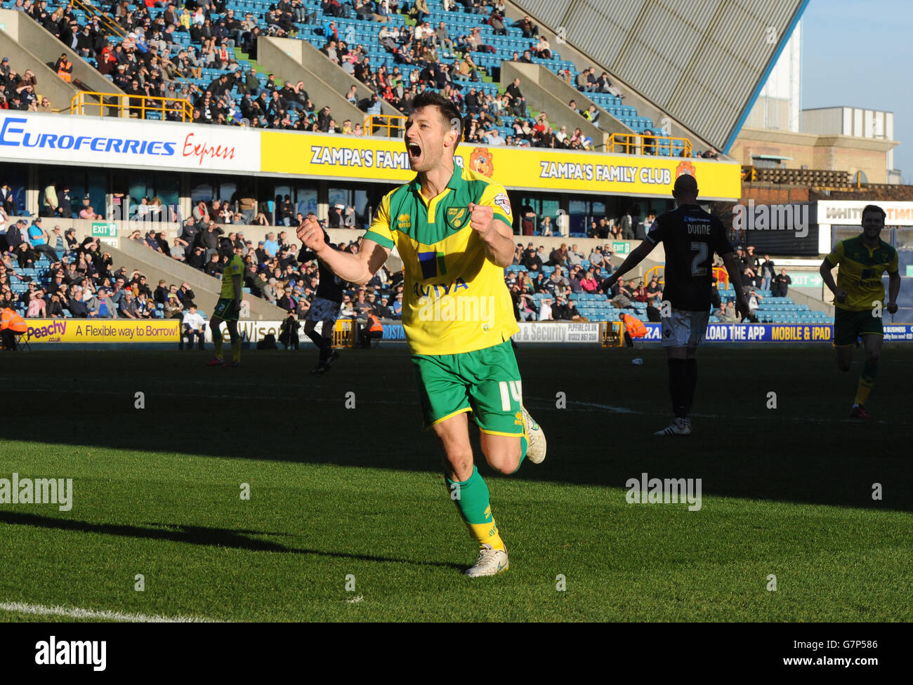 Norwich City's Wesley Hoolahan celebrates scoring their third goal ...
