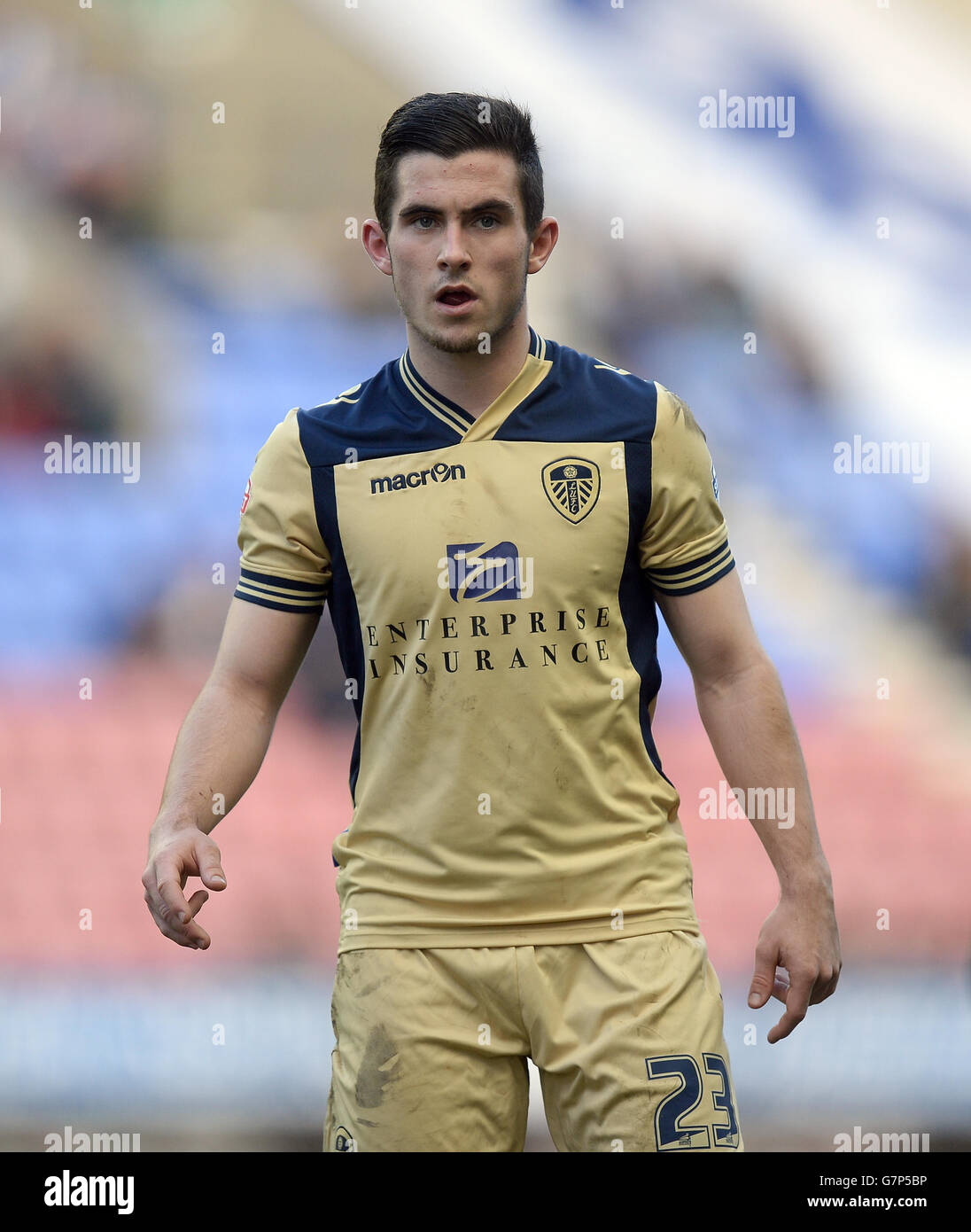 Leeds uniteds lewis cook in action against wigan athletic hi-res stock ...