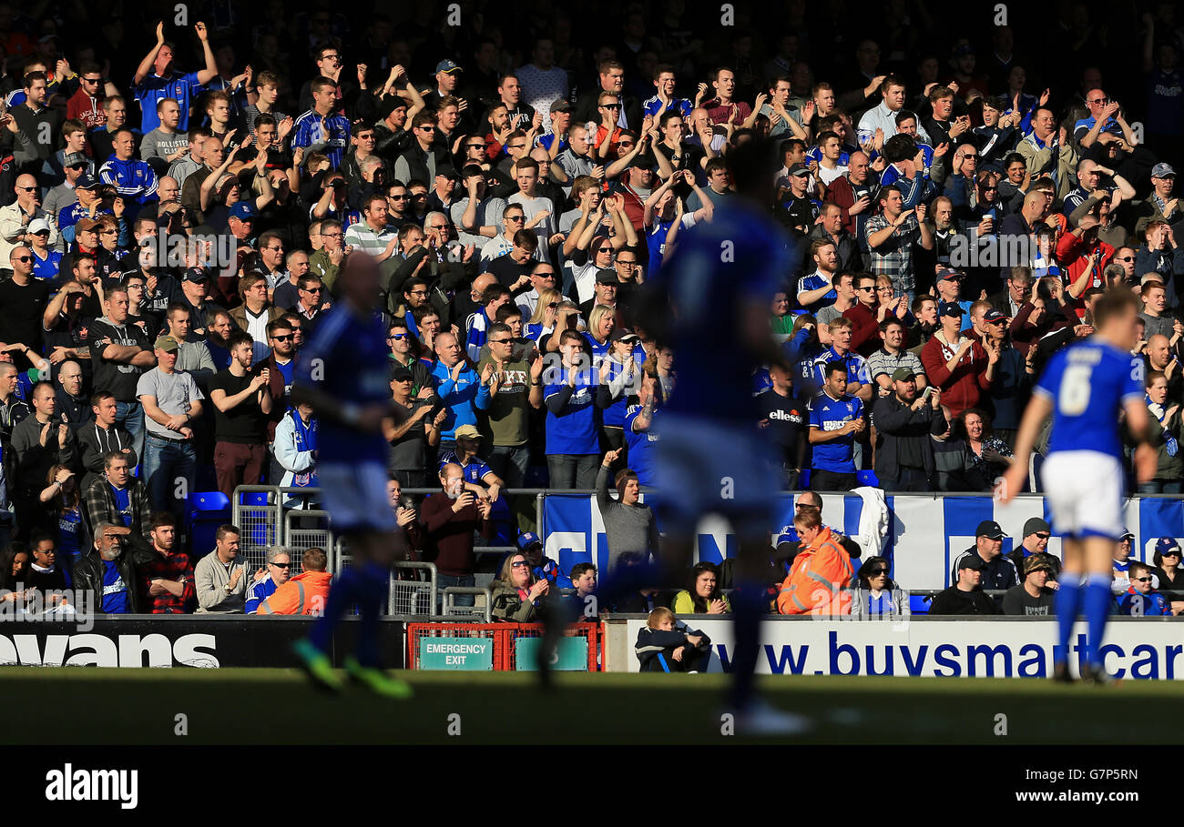 Ipswich Town fans celebrate their opening goal during the Sky Bet ...
