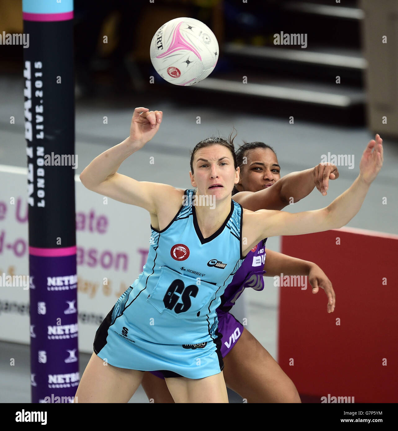 Surrey Storm's Rachel Dunn and Hertfordshire Mavericks' Layla Guscoth ...