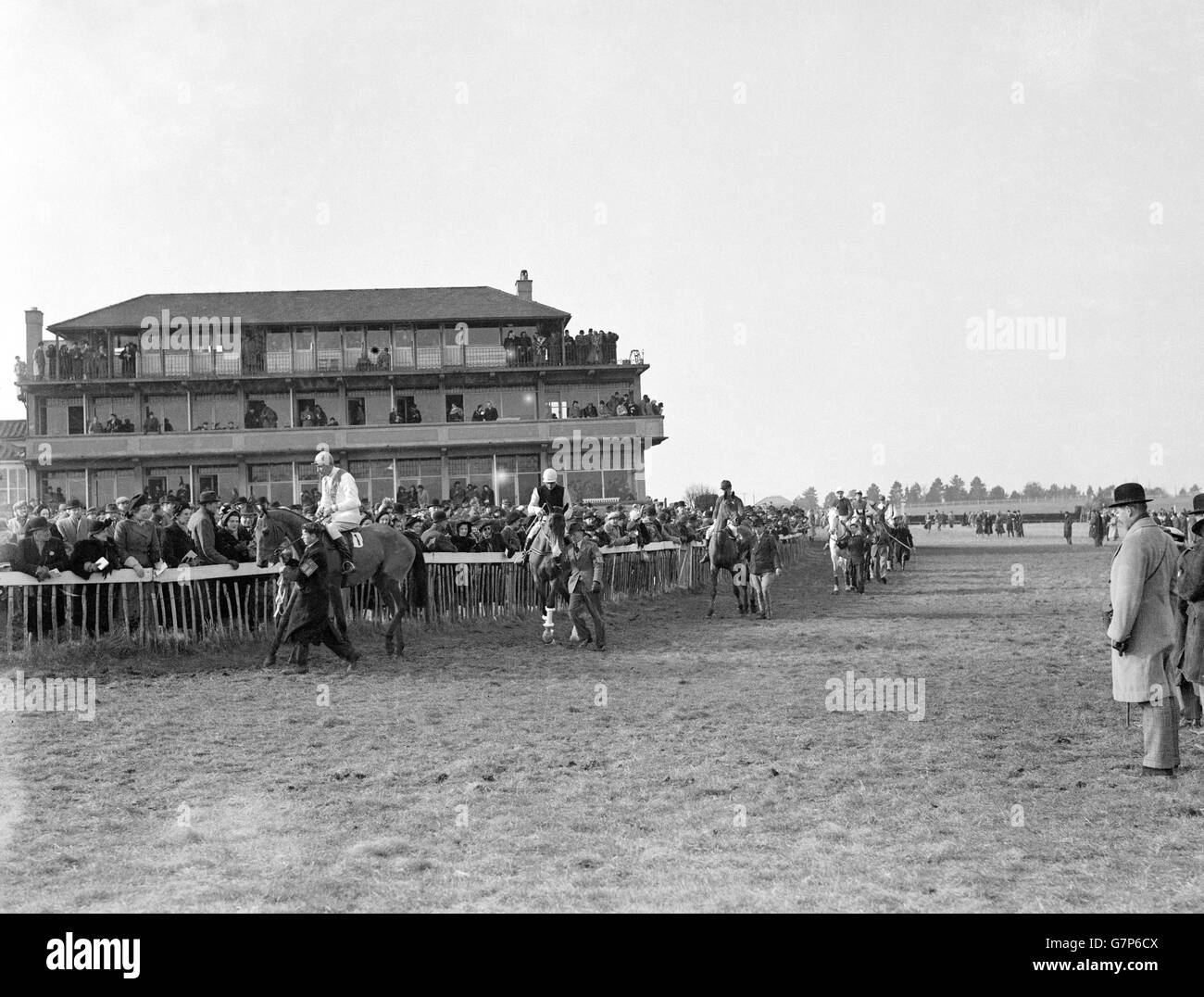 Castledermot (l), Lord Mildmay of Flete up, leads the parade Stock ...
