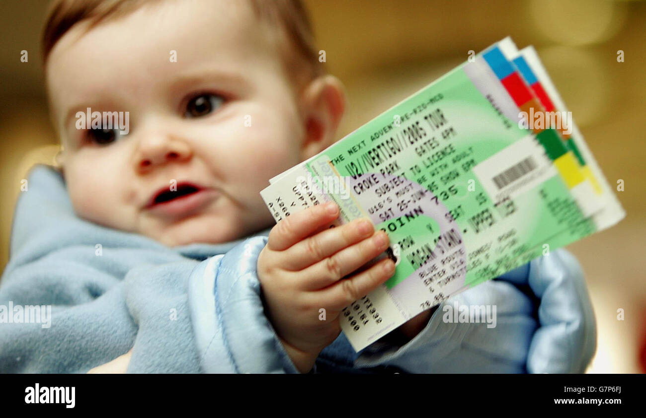 Fans queue for U2 concert tickets Stock Photo - Alamy