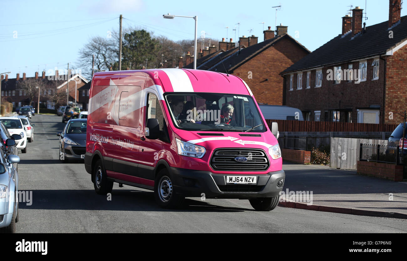 Labour's Woman to Woman election campaign bus Stock Photo - Alamy