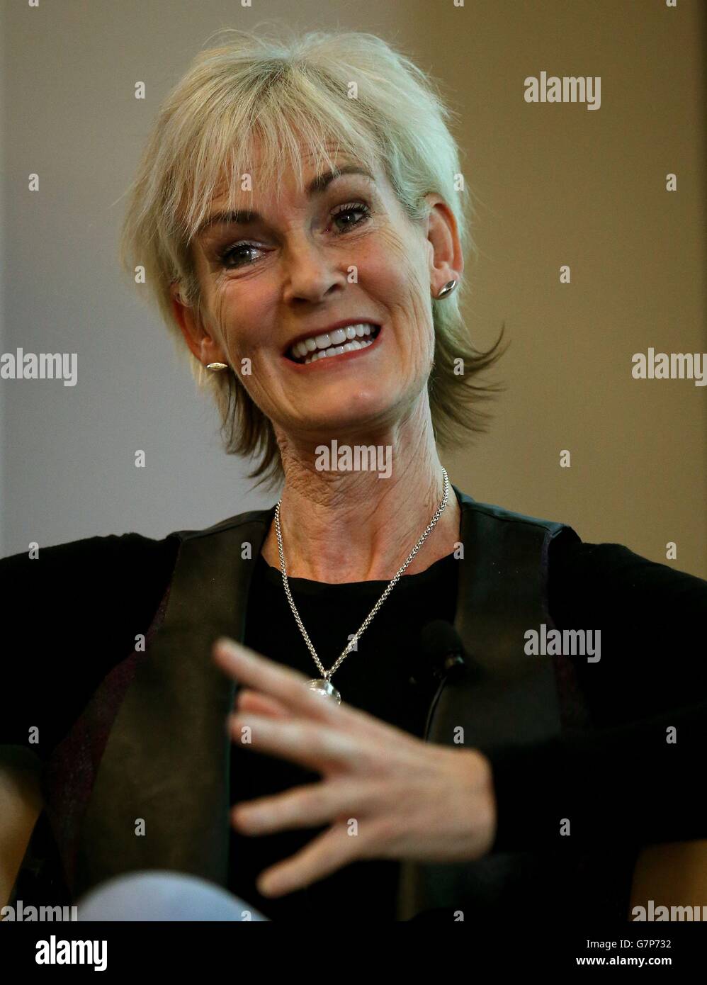 Judy Murray speaking at a Dundee Academy of Sport event, where she ...