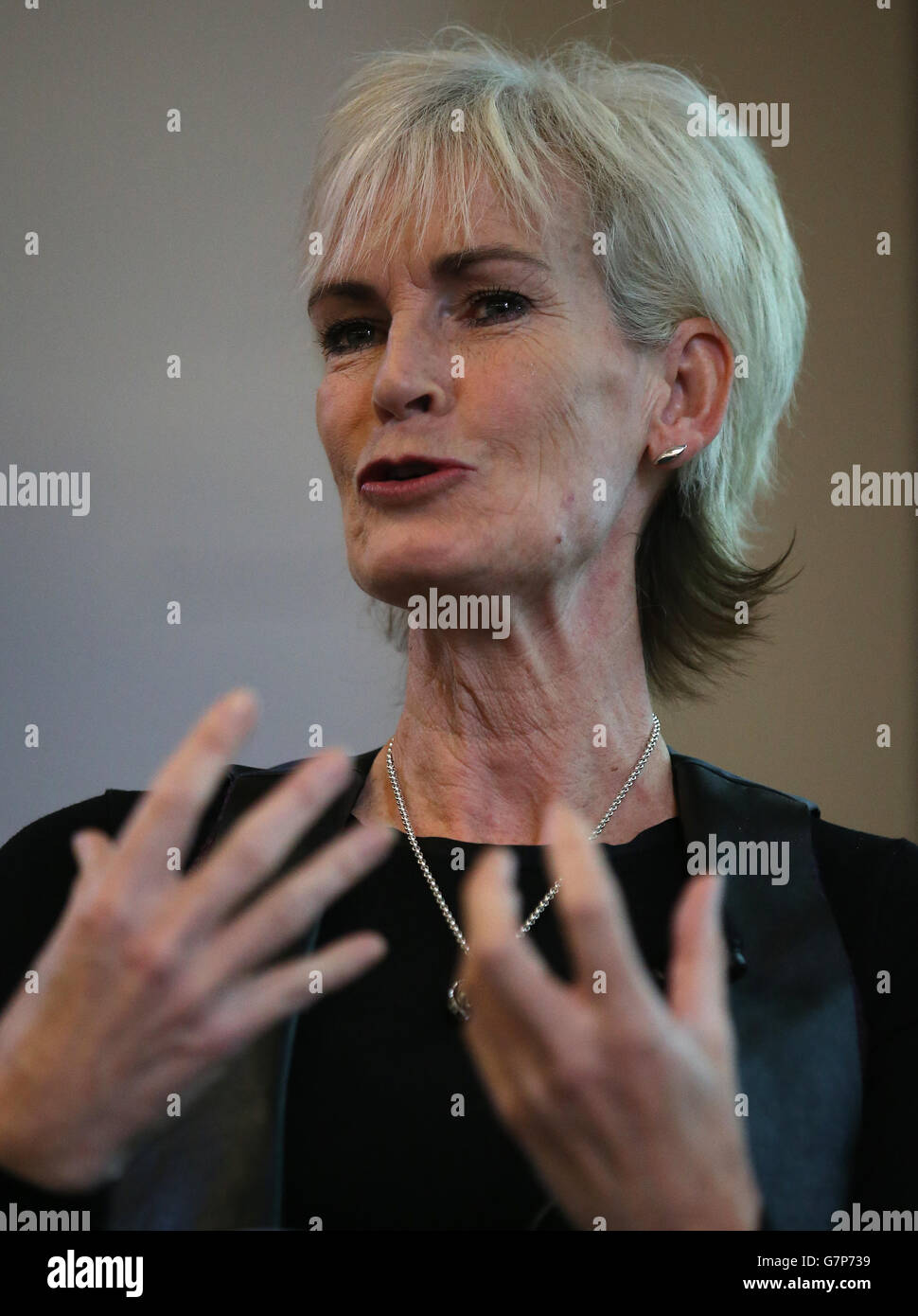 Judy Murray speaking at a Dundee Academy of Sport event, where she ...