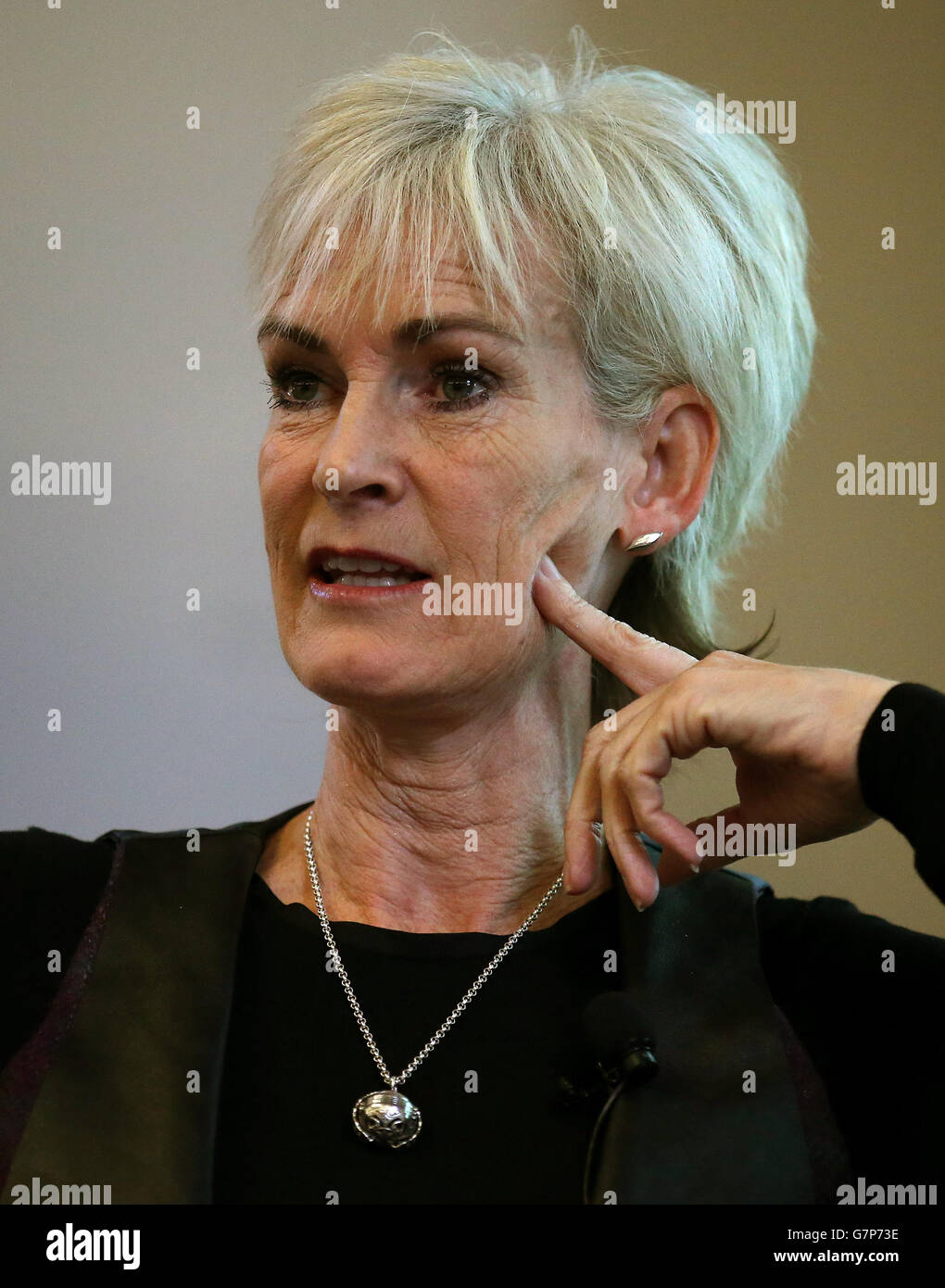 Judy Murray speaking at a Dundee Academy of Sport event, where she ...
