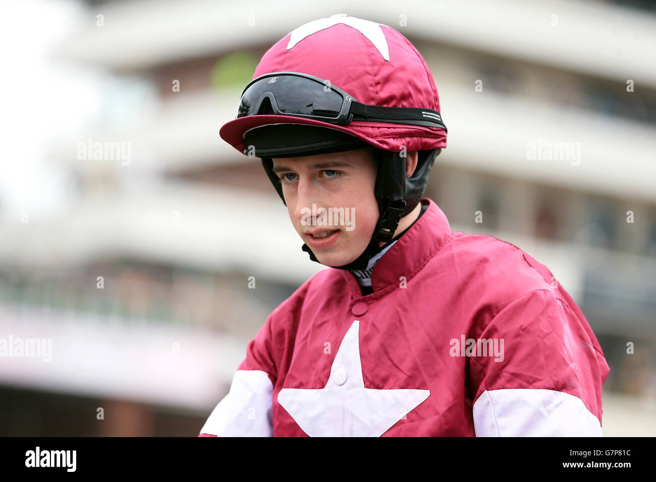 Jockey Bryan Cooper prior to his ride on Outlander in the Neptune ...