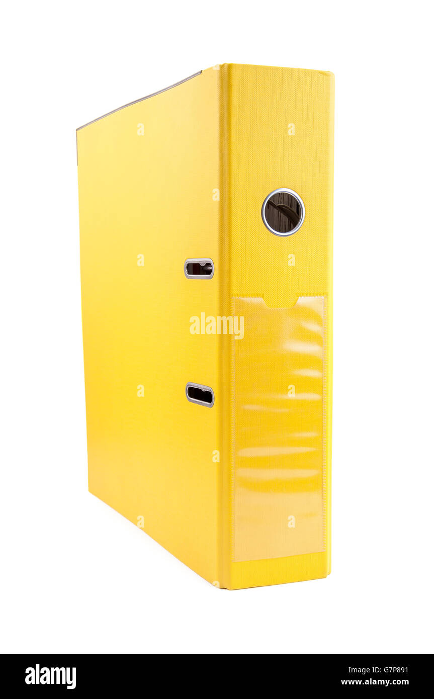 Yellow office folder isolated on white background with clipping path ...