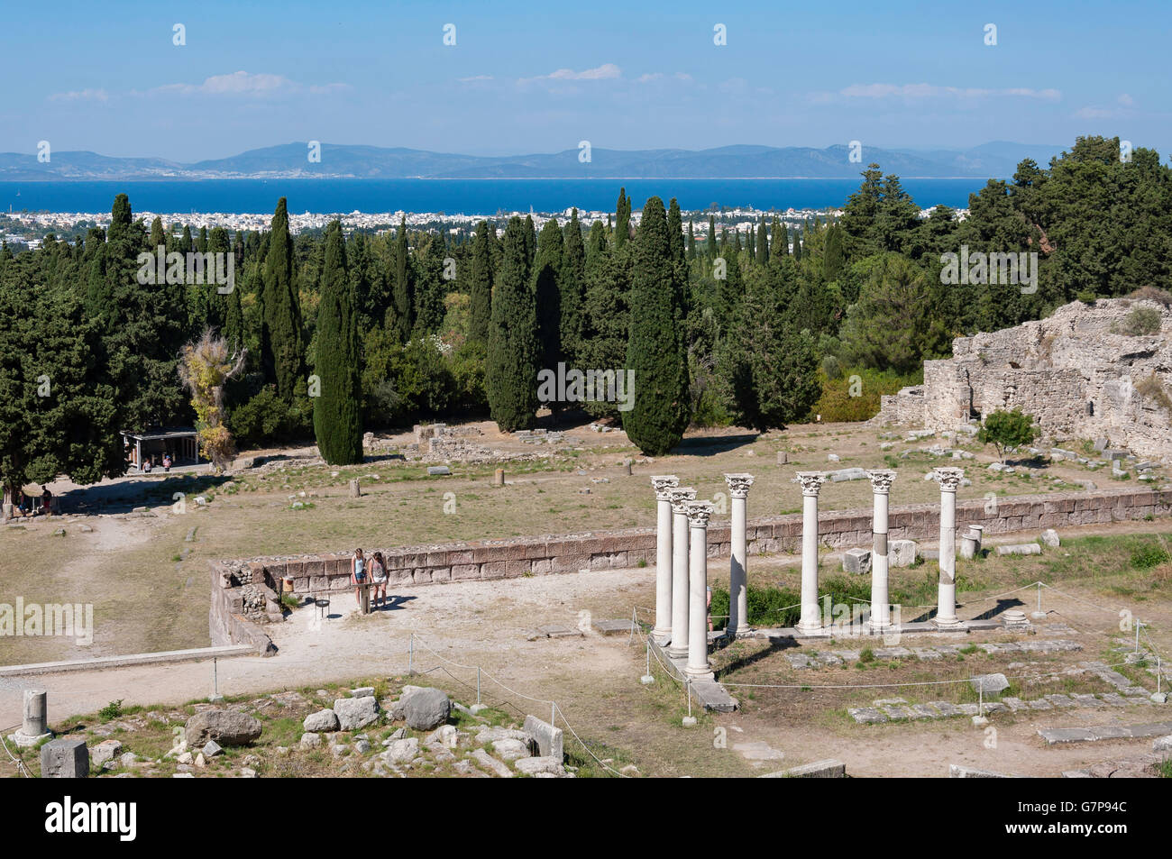 View from The Upper Terrace of The Asklepieion, Platani, Kos (Cos), The ...
