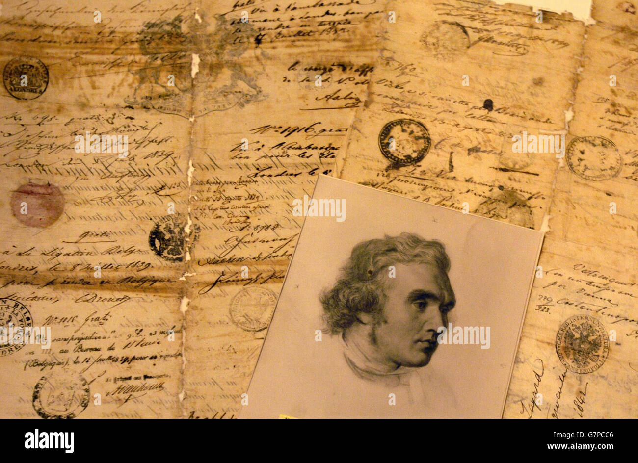 The John Murray Archive. A detail from the passport of archaeologist ...