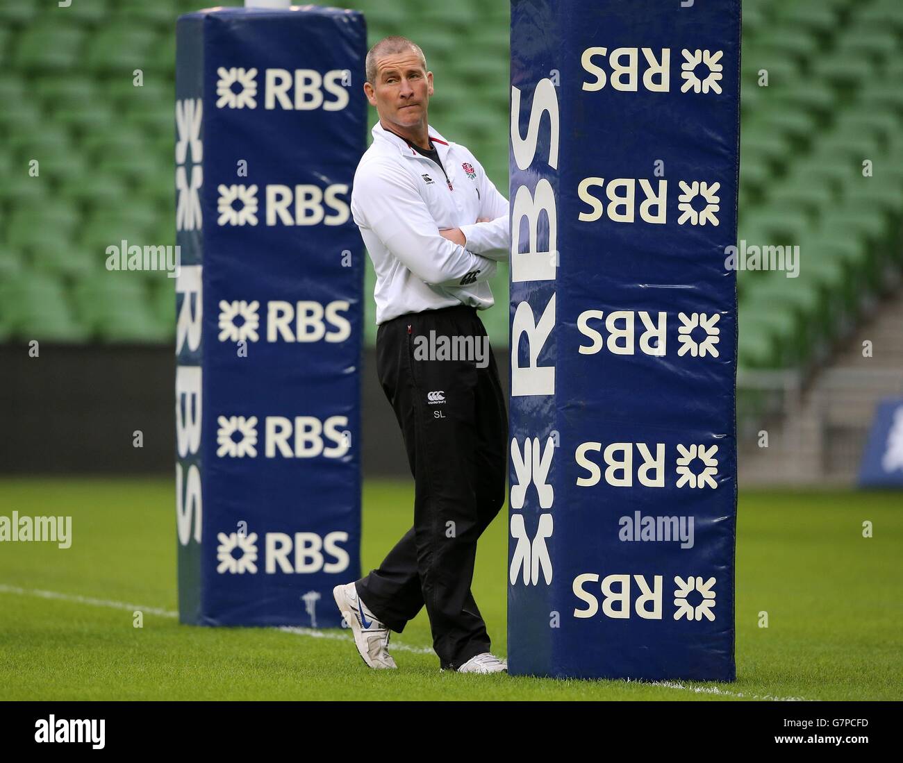 England coach Stuart Lancaster during the Captains Run ahead of the RBS ...