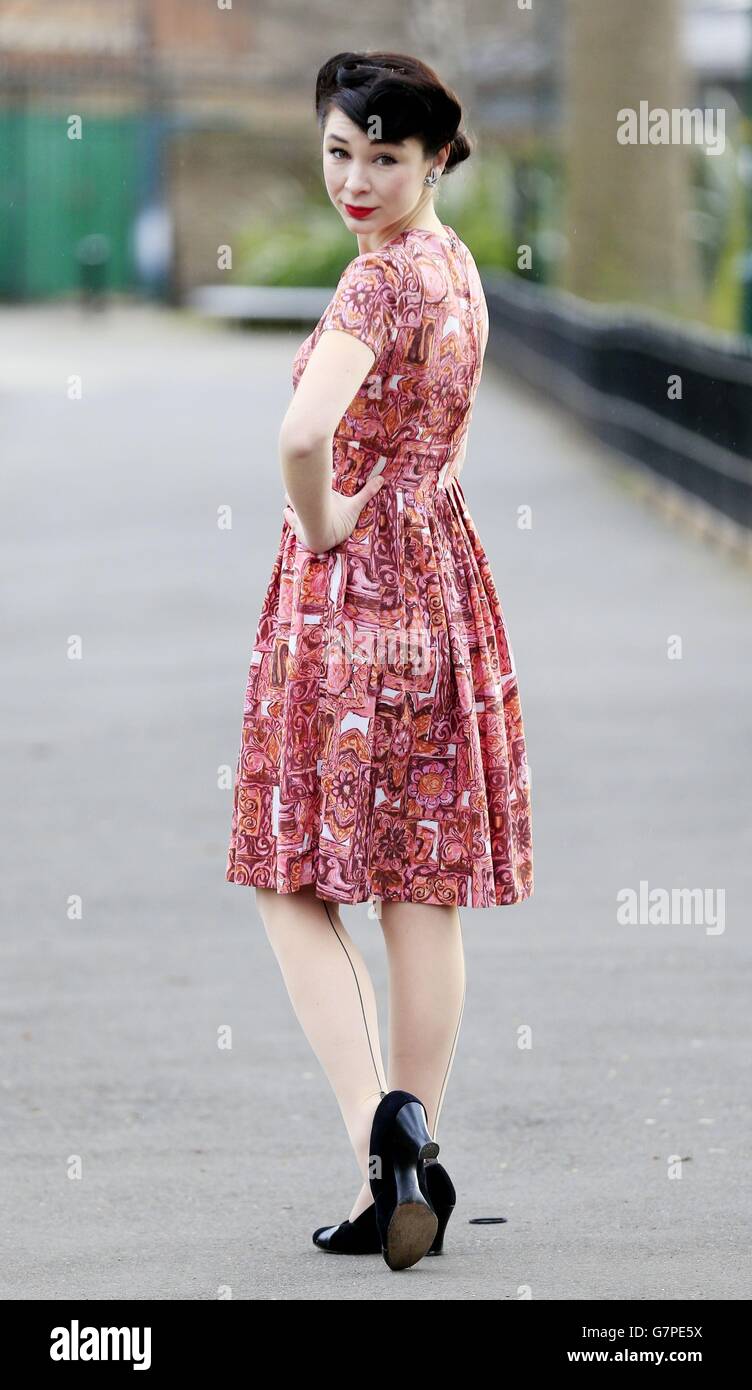 Ella Lewis-Collins wears 1940s era vintage fashion for a photo call ...