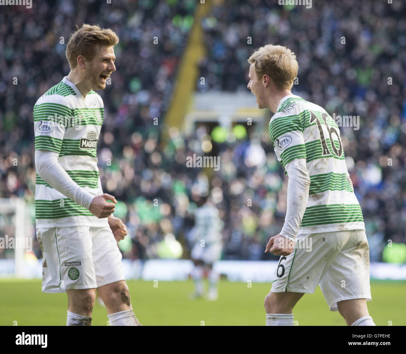 Celtic's Gary Mackay-Steven (right) celebrates with Stuart Armstrong ...
