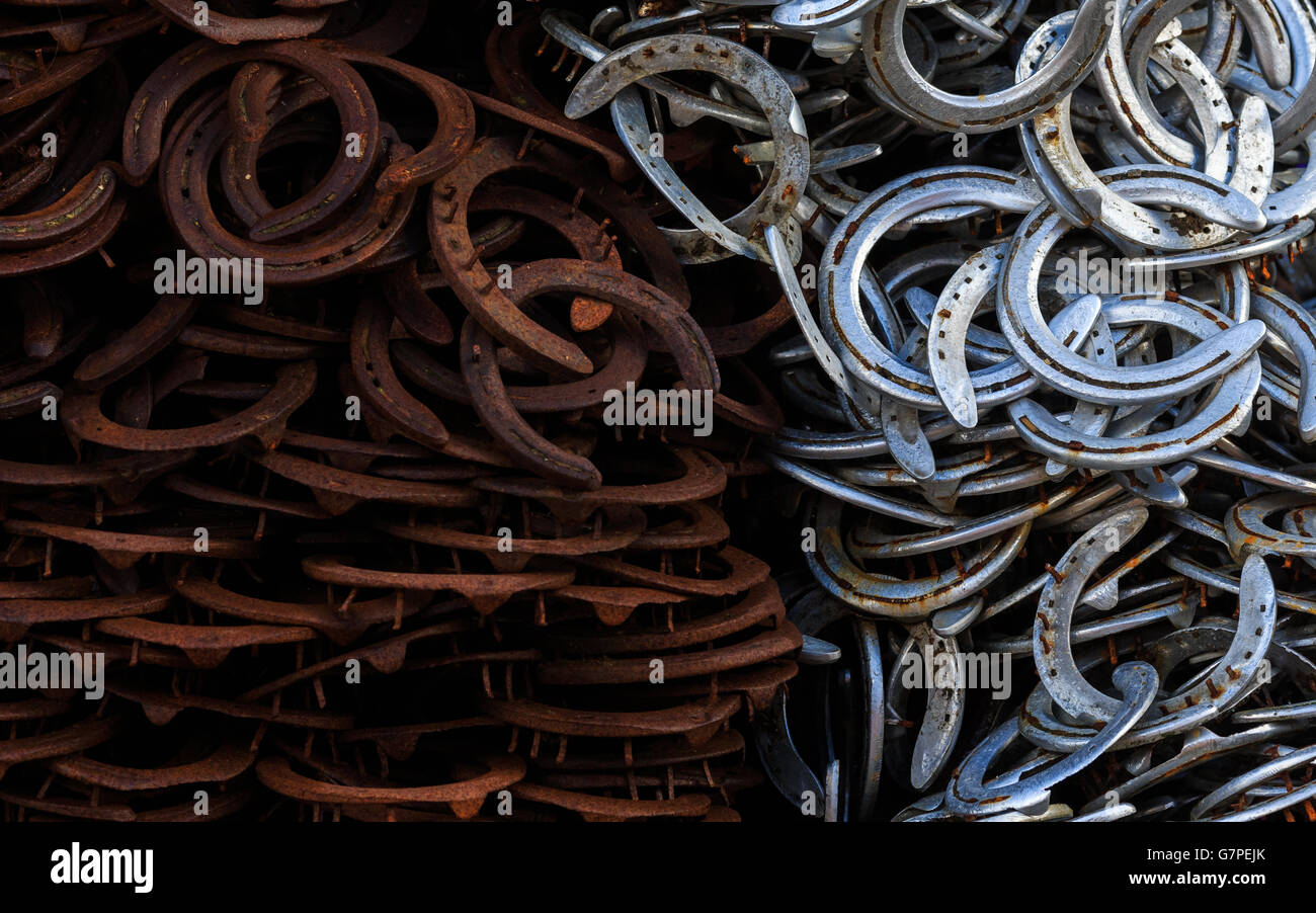 Used horseshoes in trainer Gary Moore's yard during the visit to ...