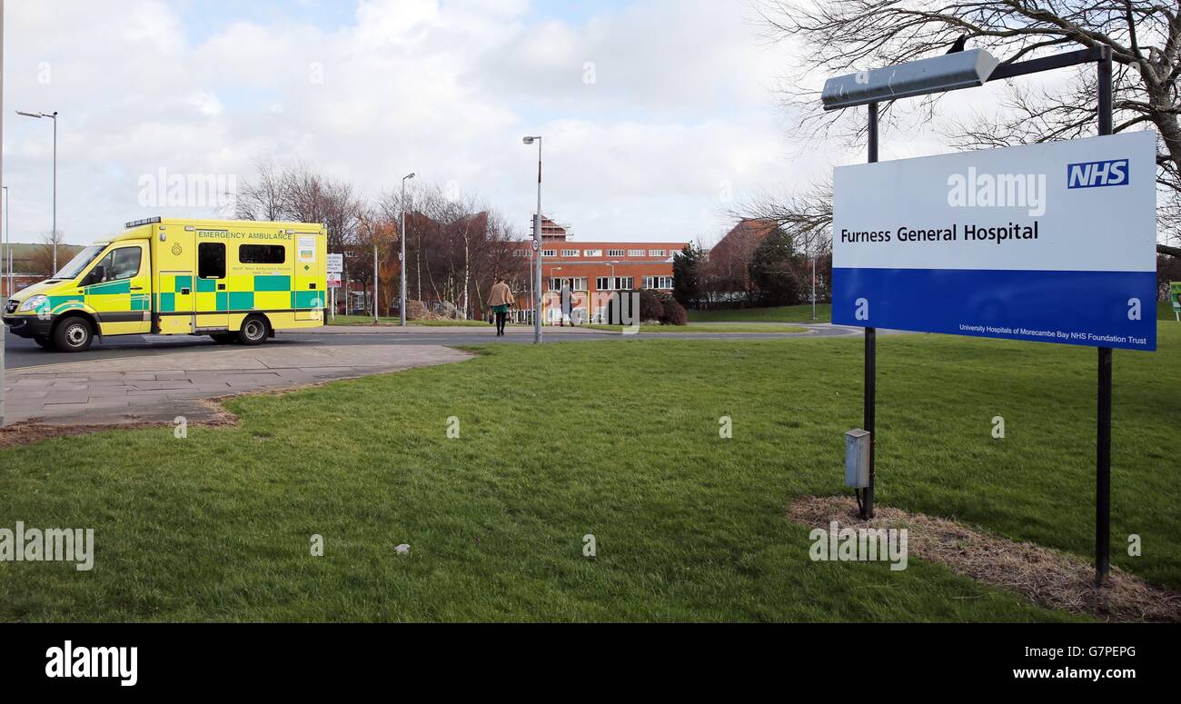 A general view of Furness Hospital in Barrow, Cumbria, which is at the ...