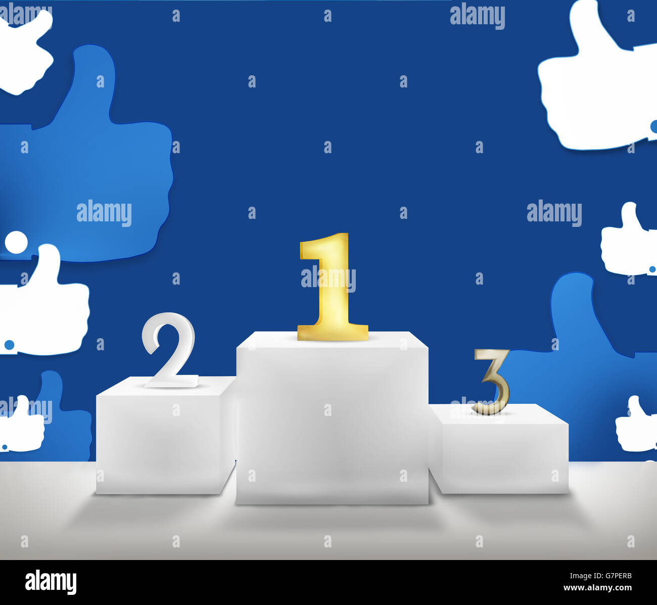 Winner of the Best is best podium 3d render Stock Photo - Alamy