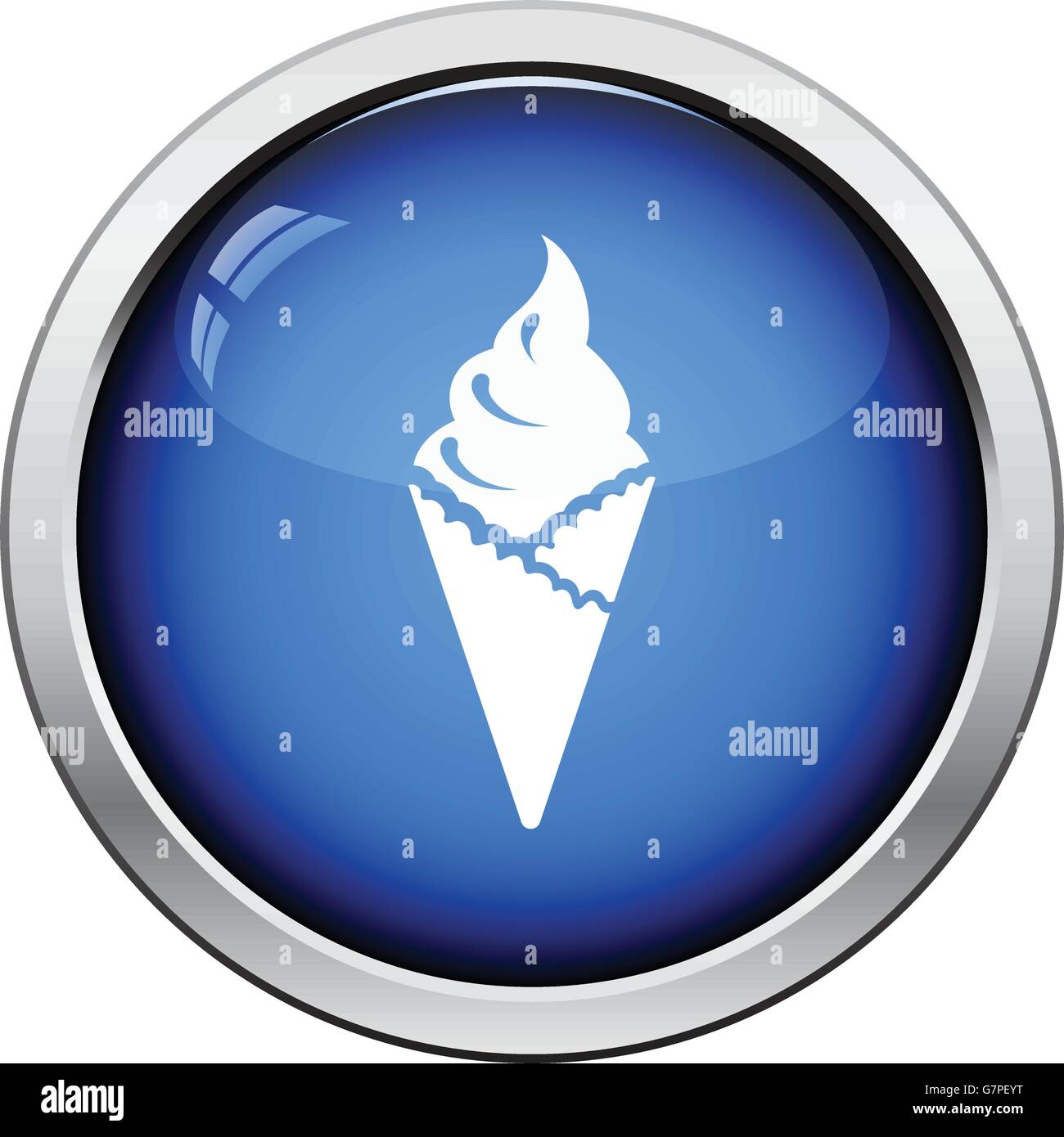 Ice cream icon. Glossy button design. Vector illustration Stock Vector ...