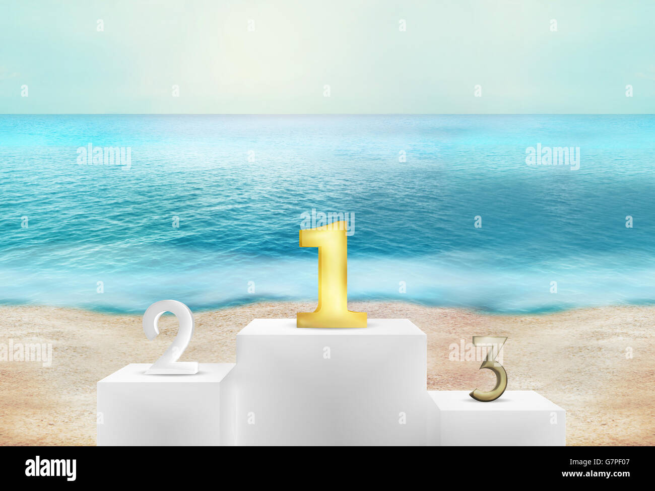 Winner of the Best is best podium 3d render Stock Photo - Alamy