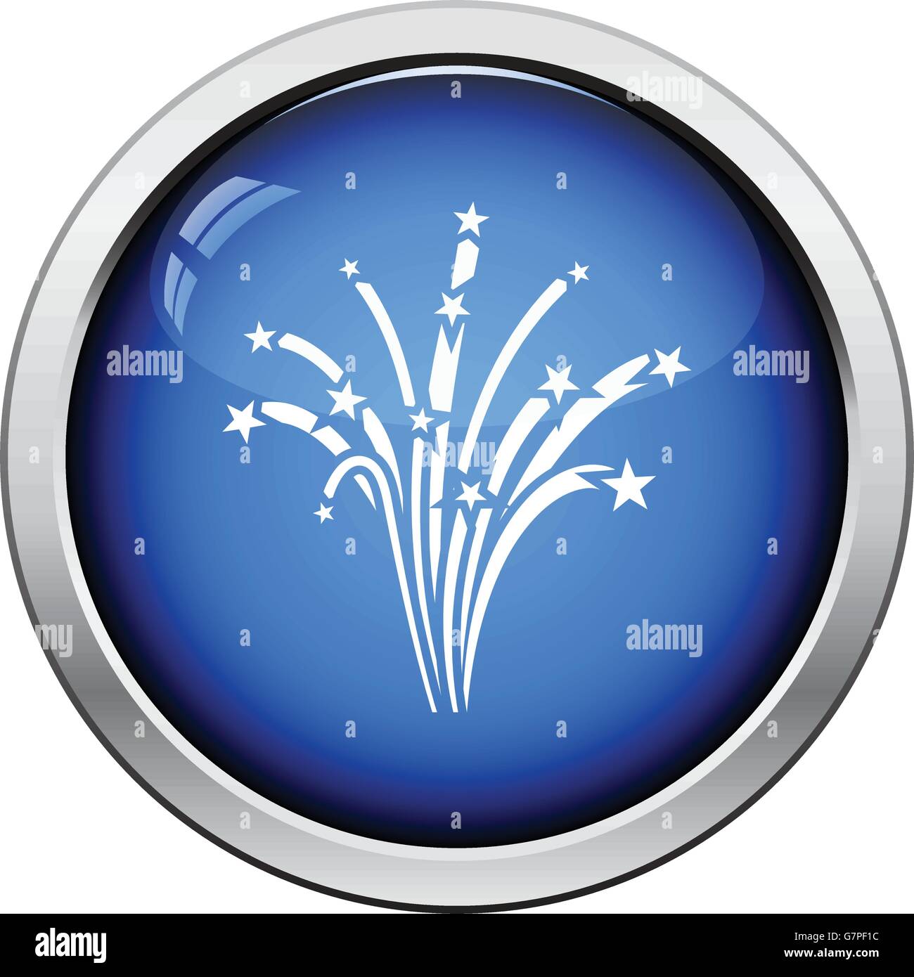 Fireworks icon. Glossy button design. Vector illustration Stock Vector ...