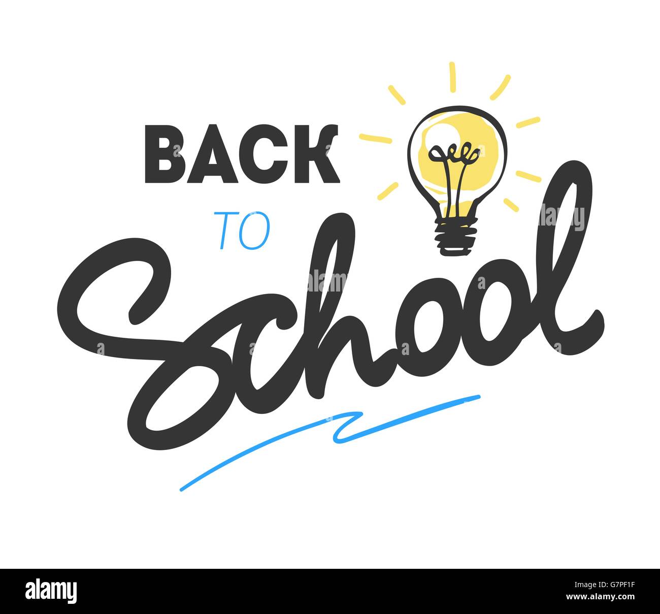Back to school logo with light bulb. Vector illustration Stock Vector ...