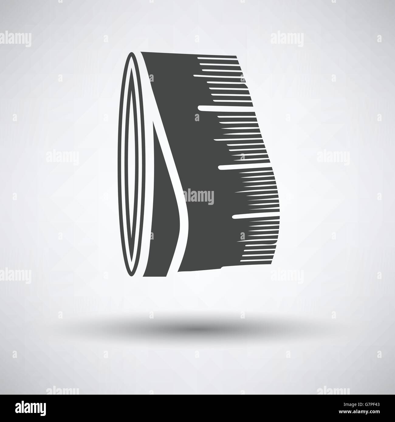 Tailor measure tape icon on gray background, round shadow. Vector ...