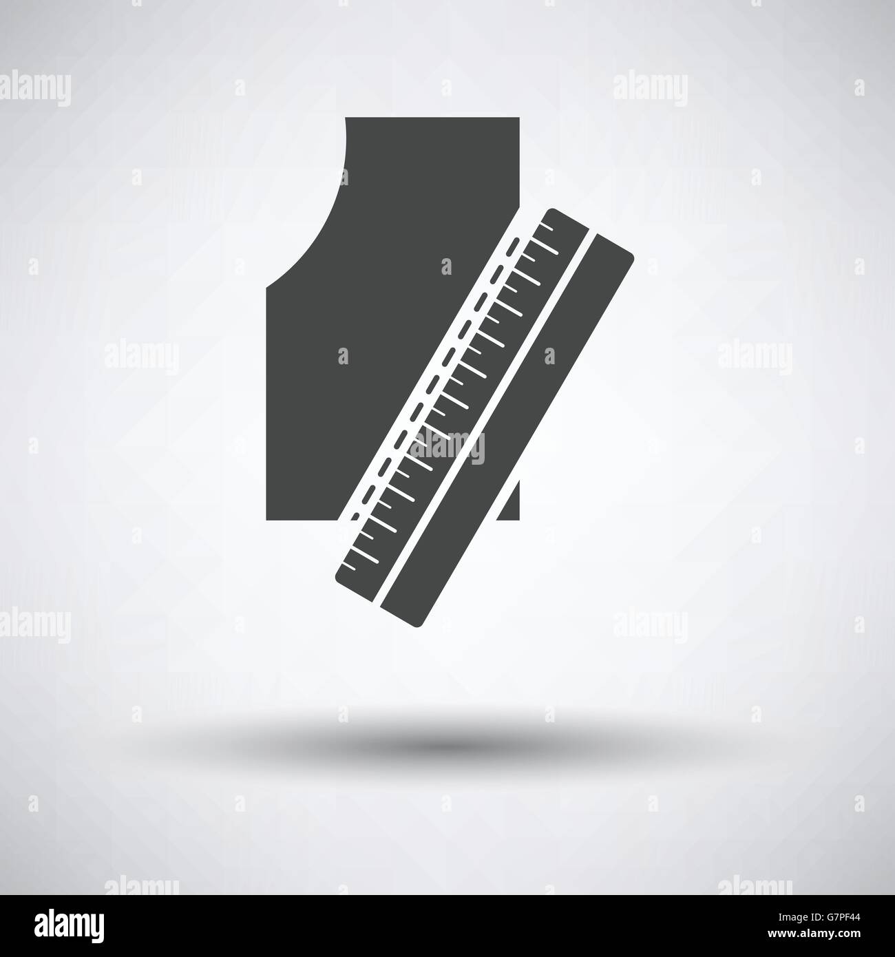 Sewing pattern icon on gray background, round shadow. Vector ...