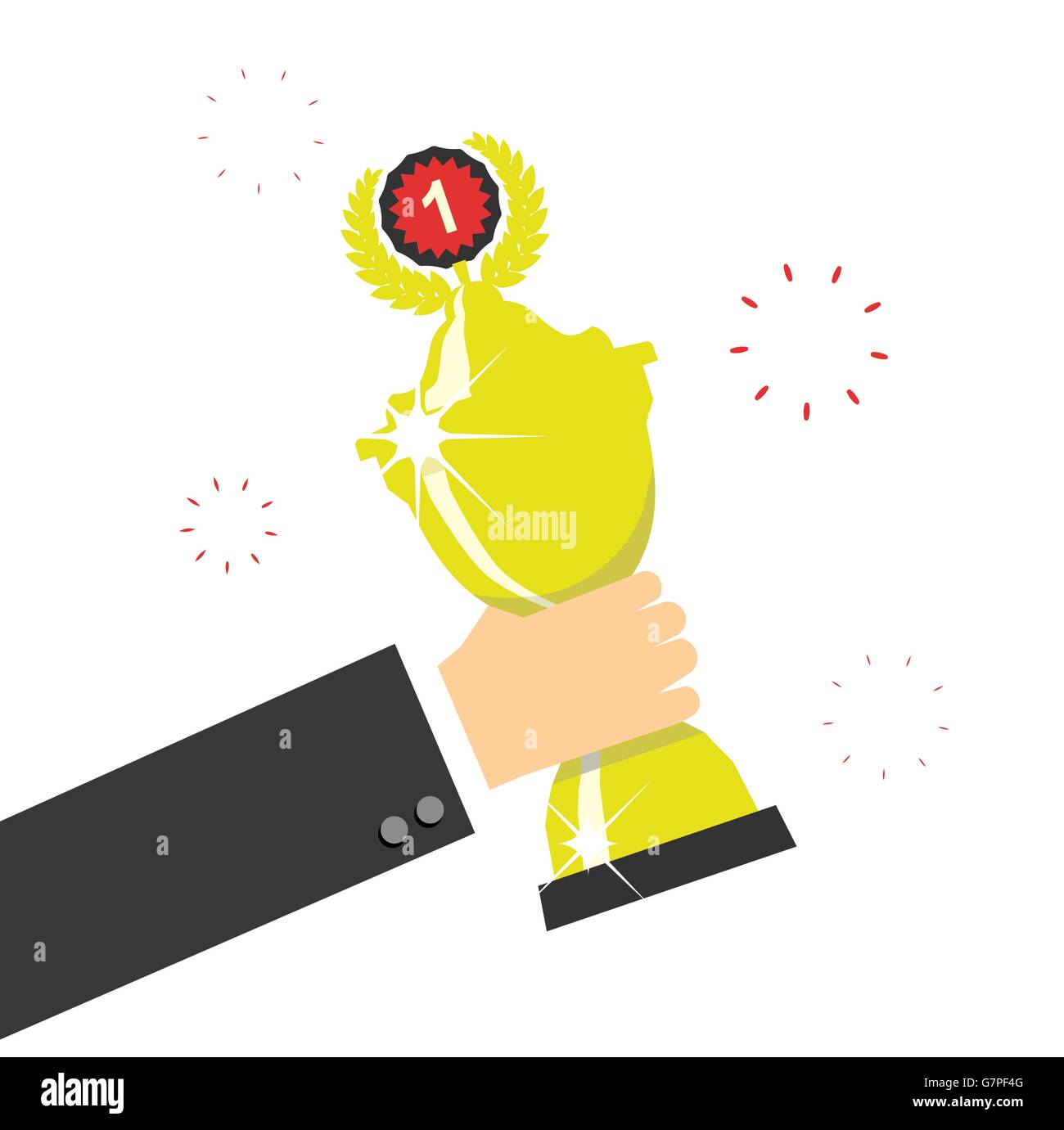 Athlete holding medal Stock Vector Images - Alamy