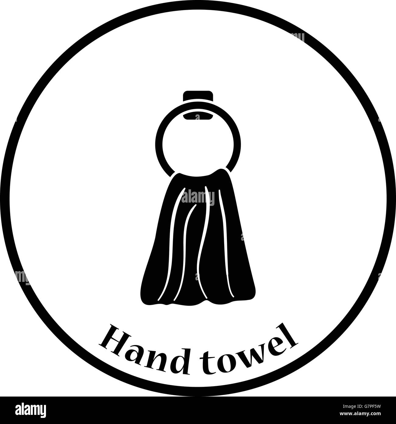 Hand towel icon. Thin circle design. Vector illustration Stock Vector ...