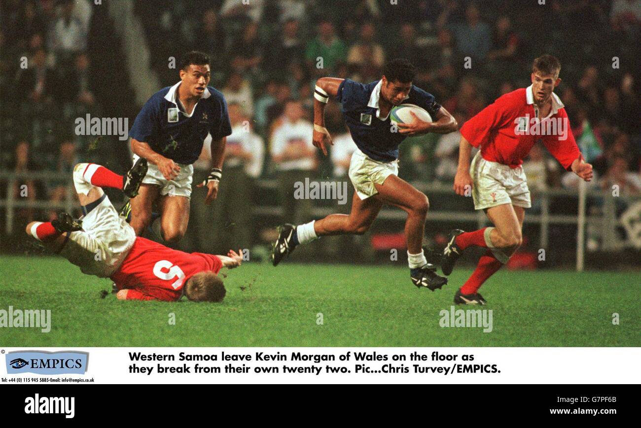 Rugby World Cup 7's-Hong Kong. Western Samoa leave Kevin Morgan of ...