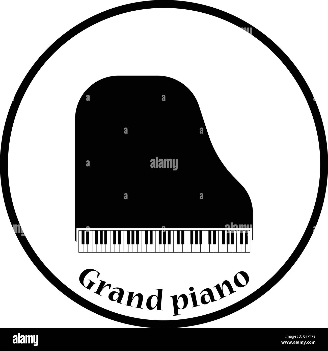 Grand piano icon. Thin circle design. Vector illustration Stock Vector ...