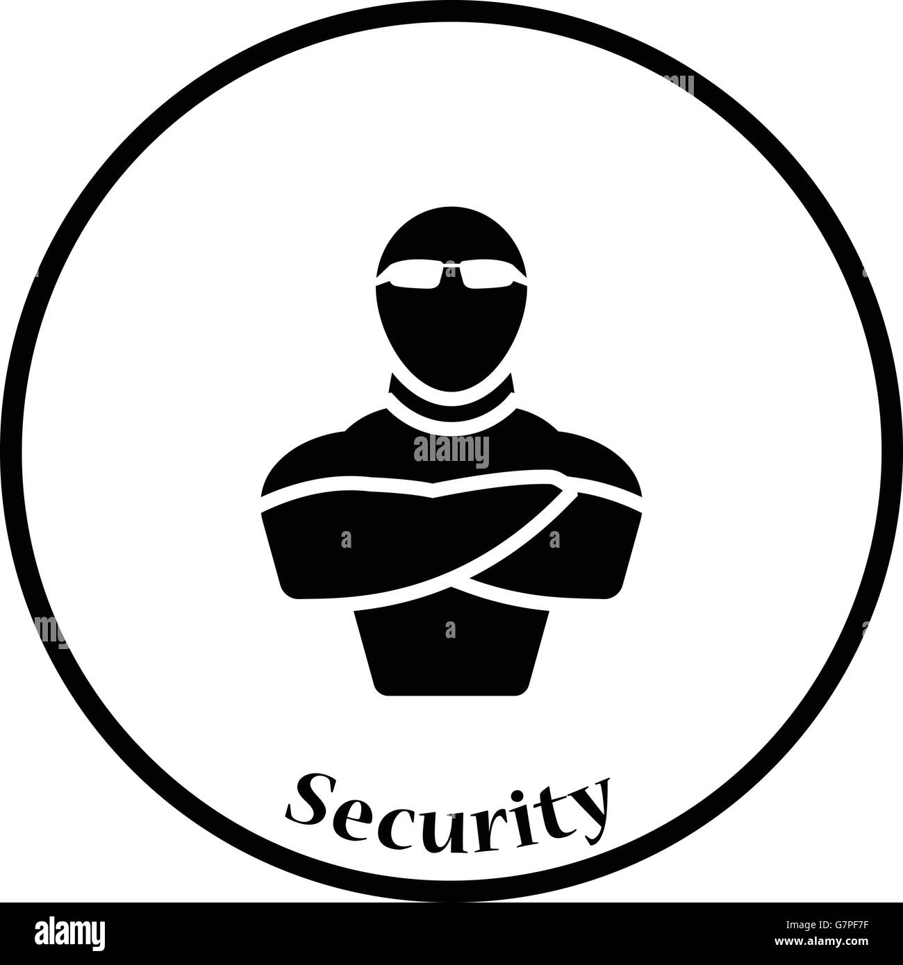 Night club security icon. Thin circle design. Vector illustration Stock ...