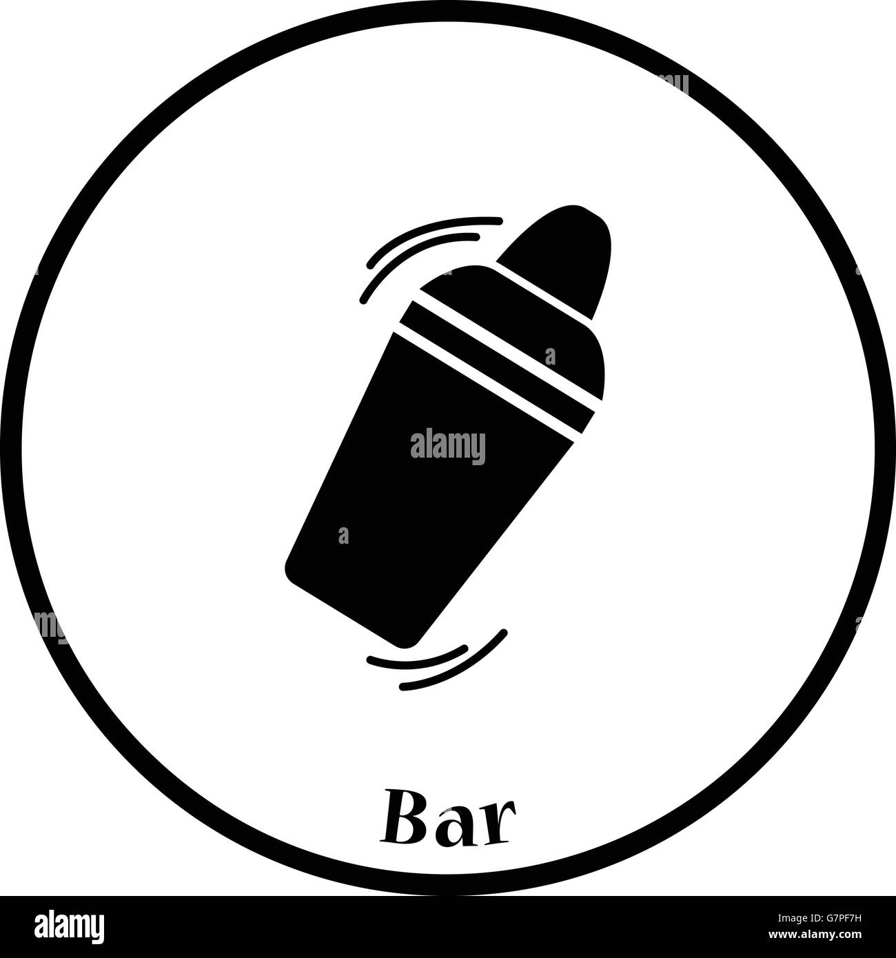 Bar shaker icon. Thin circle design. Vector illustration Stock Vector ...