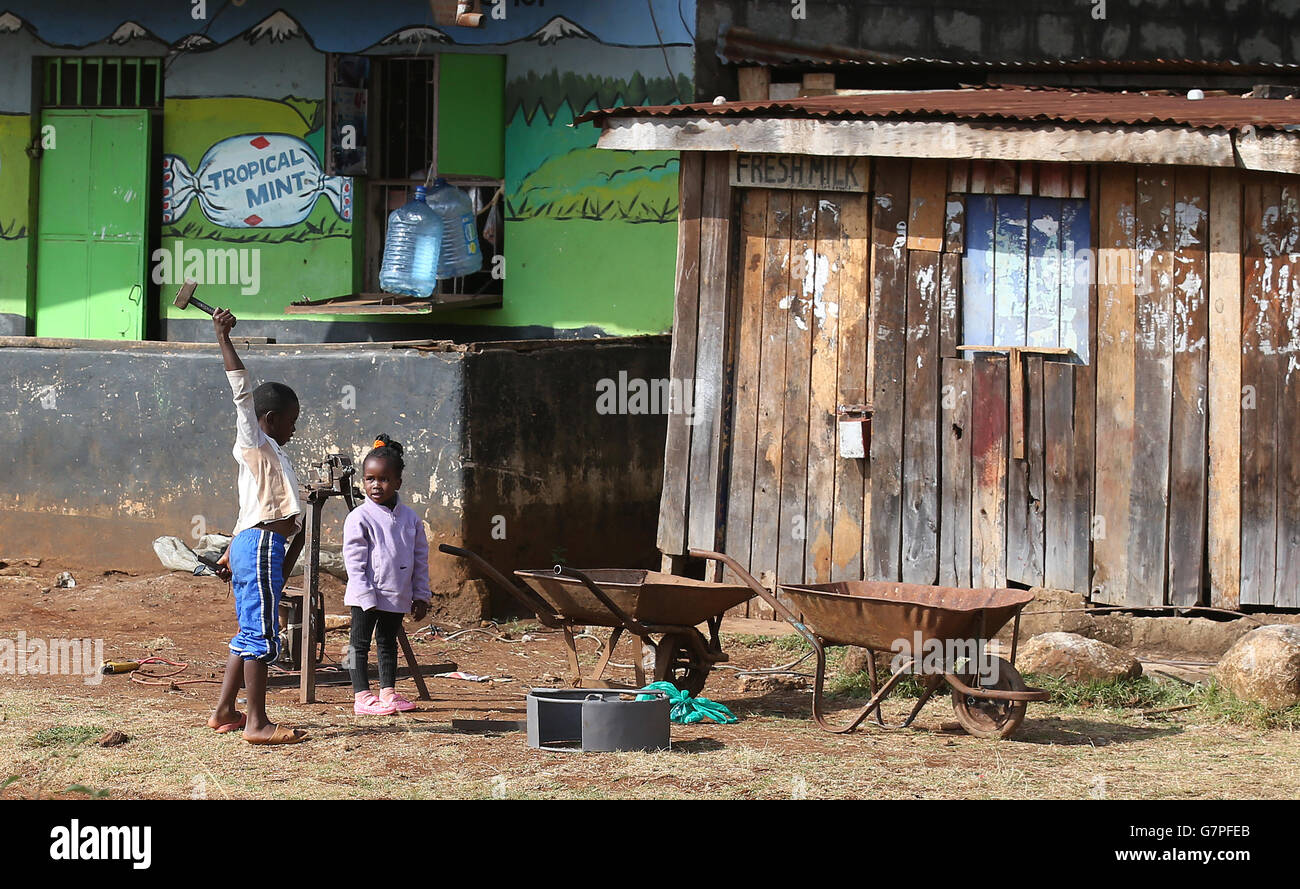 Travel Stock - Kenya. Children playing as Kenyans go about their daily ...