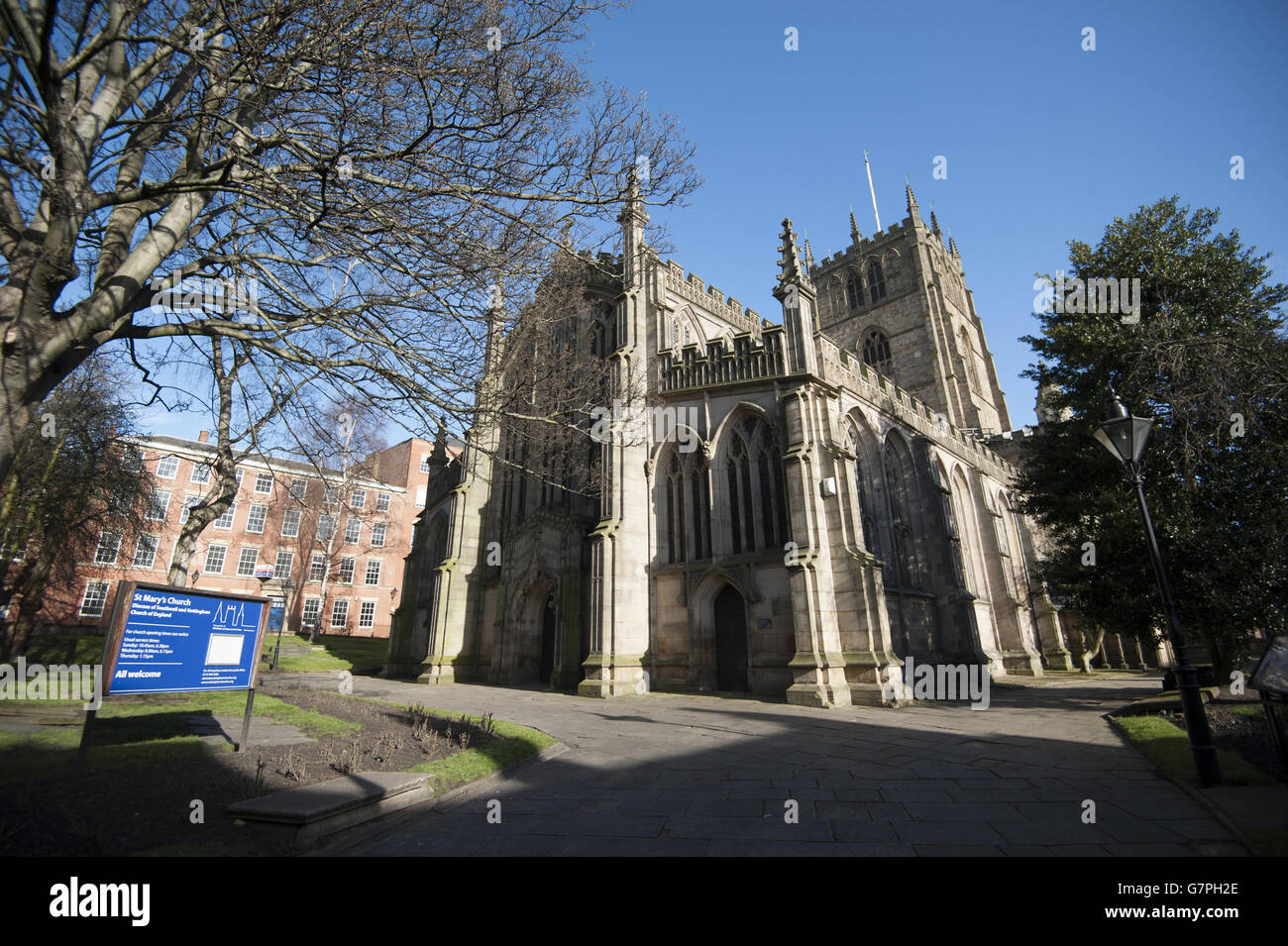 A general view of St Mary's Church in the Lace Market, Nottingham Stock ...