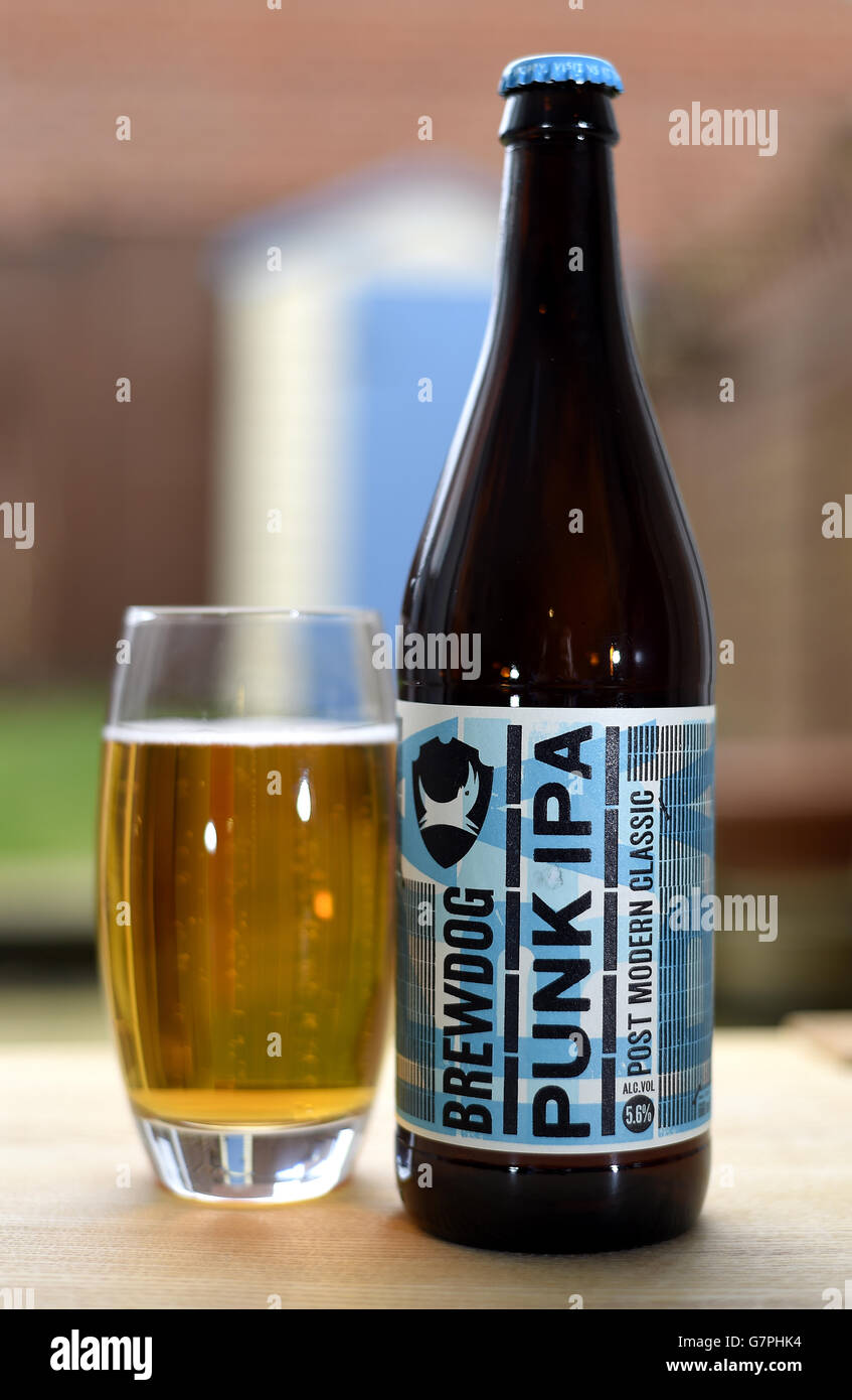 A bottle and glass of punk ipa by brewdog hi-res stock photography and ...