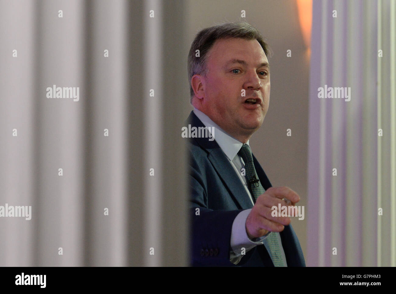 Ed Balls speech Stock Photo - Alamy