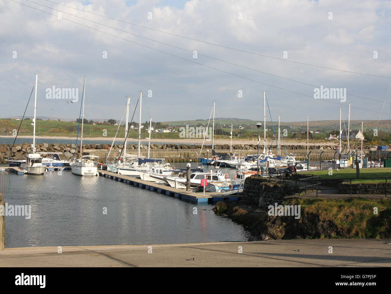 Ballycastle Harbour and marina, County Antrim, Northern Ireland Stock ...