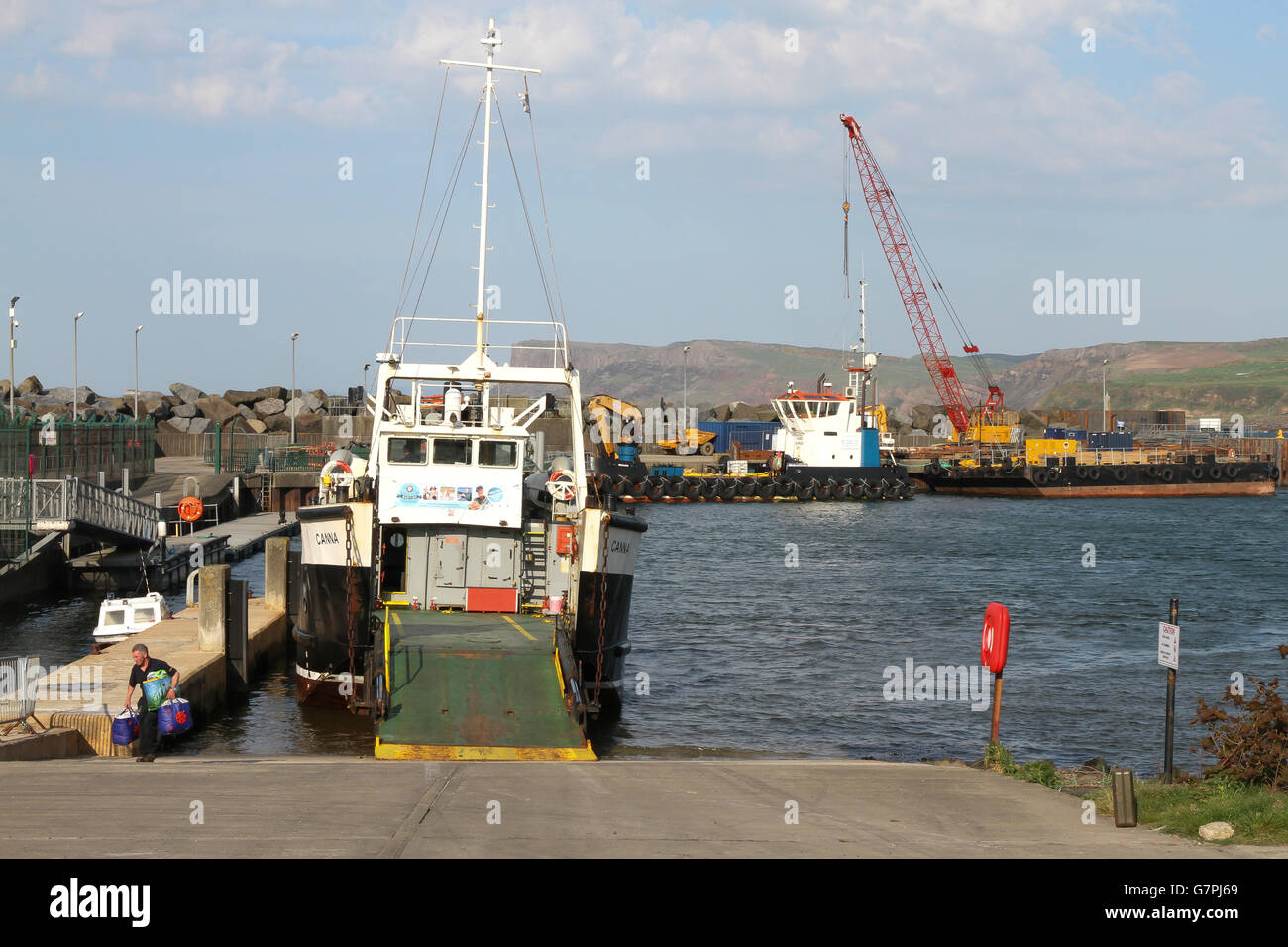 Rathlin Island ferry - "Canna" in Ballycastle Harbour, Ballycastle ...