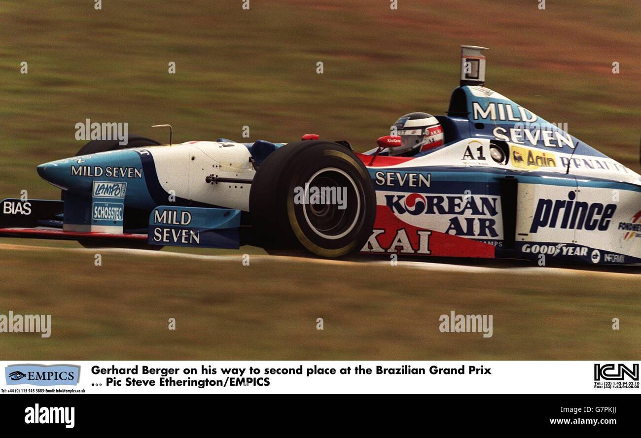 Motor Racing ... Brazilian Grand Prix. Gerhard Berger on his way to ...