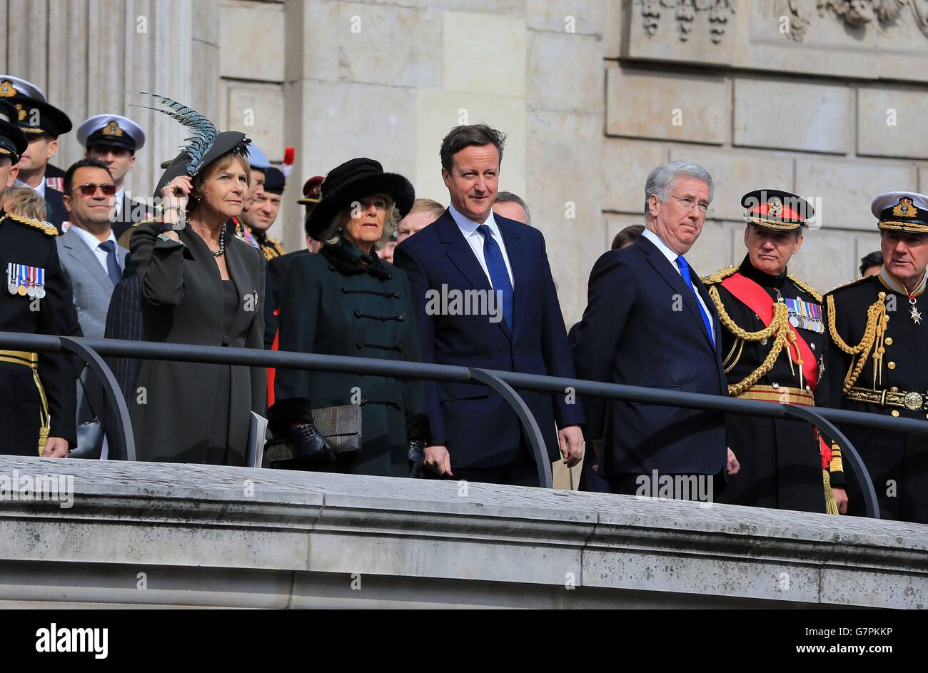 Prime Minister David Cameron with the Duchess of Cornwall and Defence ...