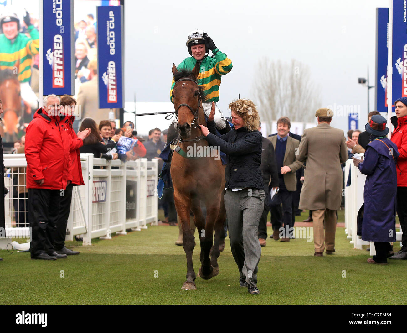 On The Fringe with jockey Nina Carberry after winning the St. James's ...