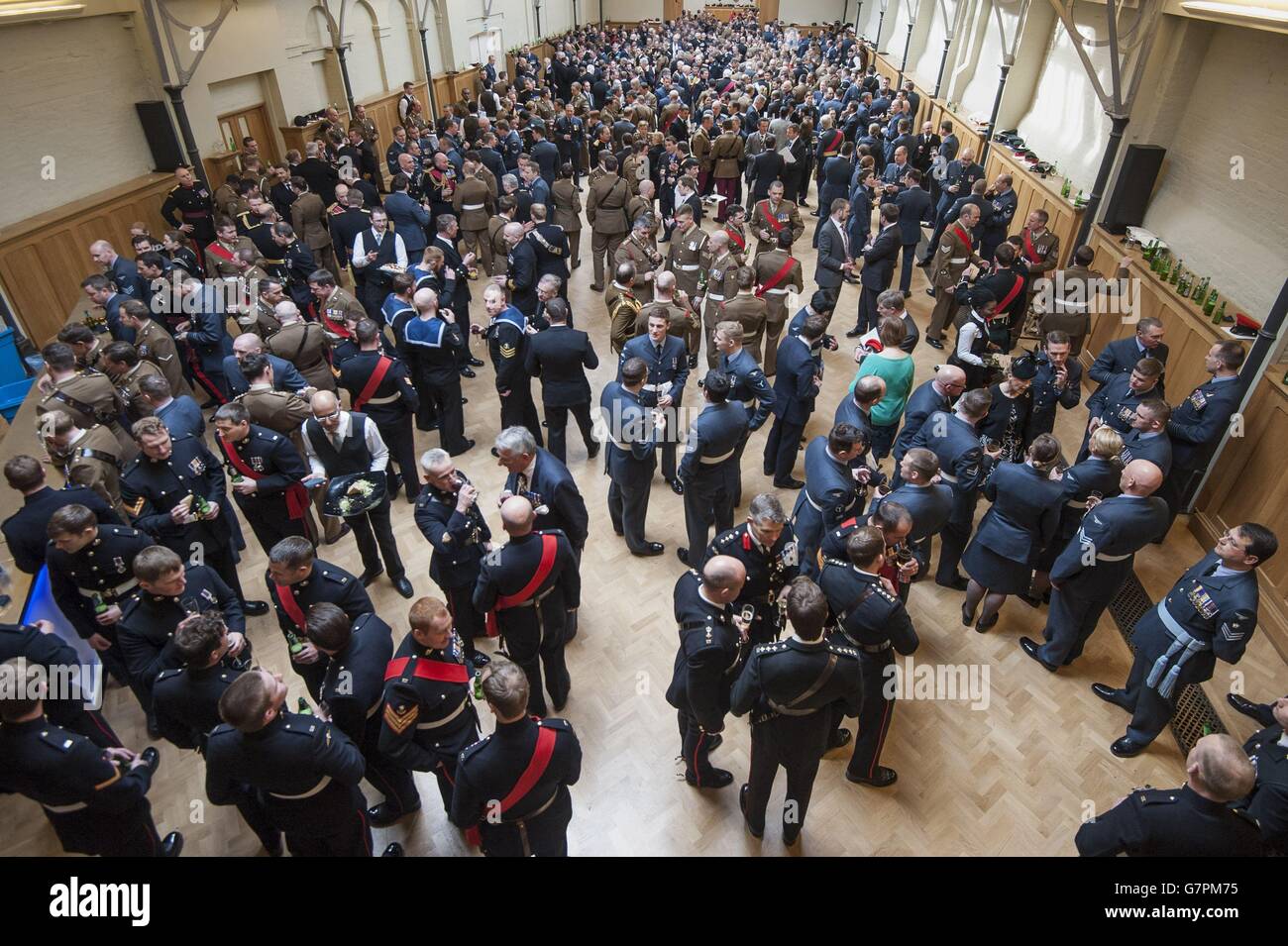 Military personnel gather for a reception at the Honourable Artillery ...
