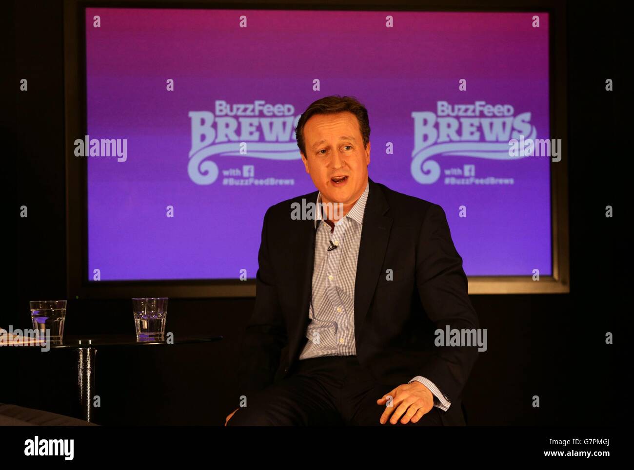 Cameron interviewed by Buzzfeed Stock Photo - Alamy