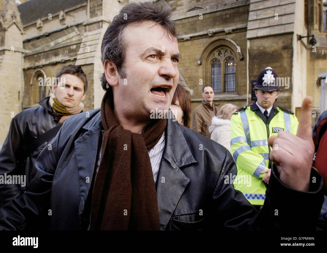Gerry Conlon faces the media as he leaves the House of Commons where ...
