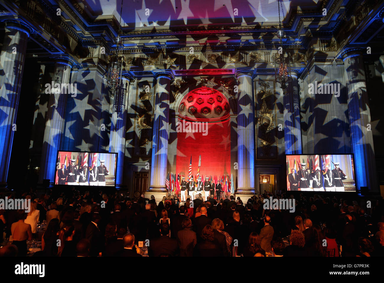 Marines on stage at an Exceptional Leadership in Conservation Reception ...